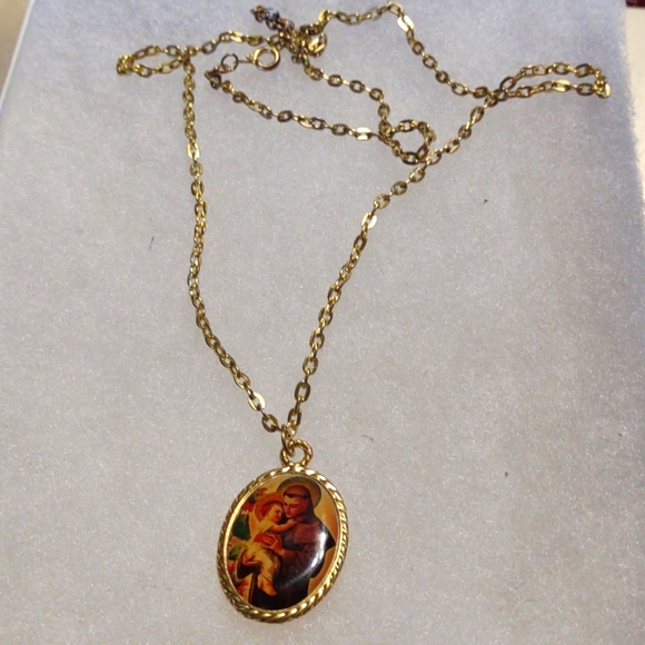 Vintage | Jewelry | Vintage Religious Necklace St Joseph And Baby Jesus ...
